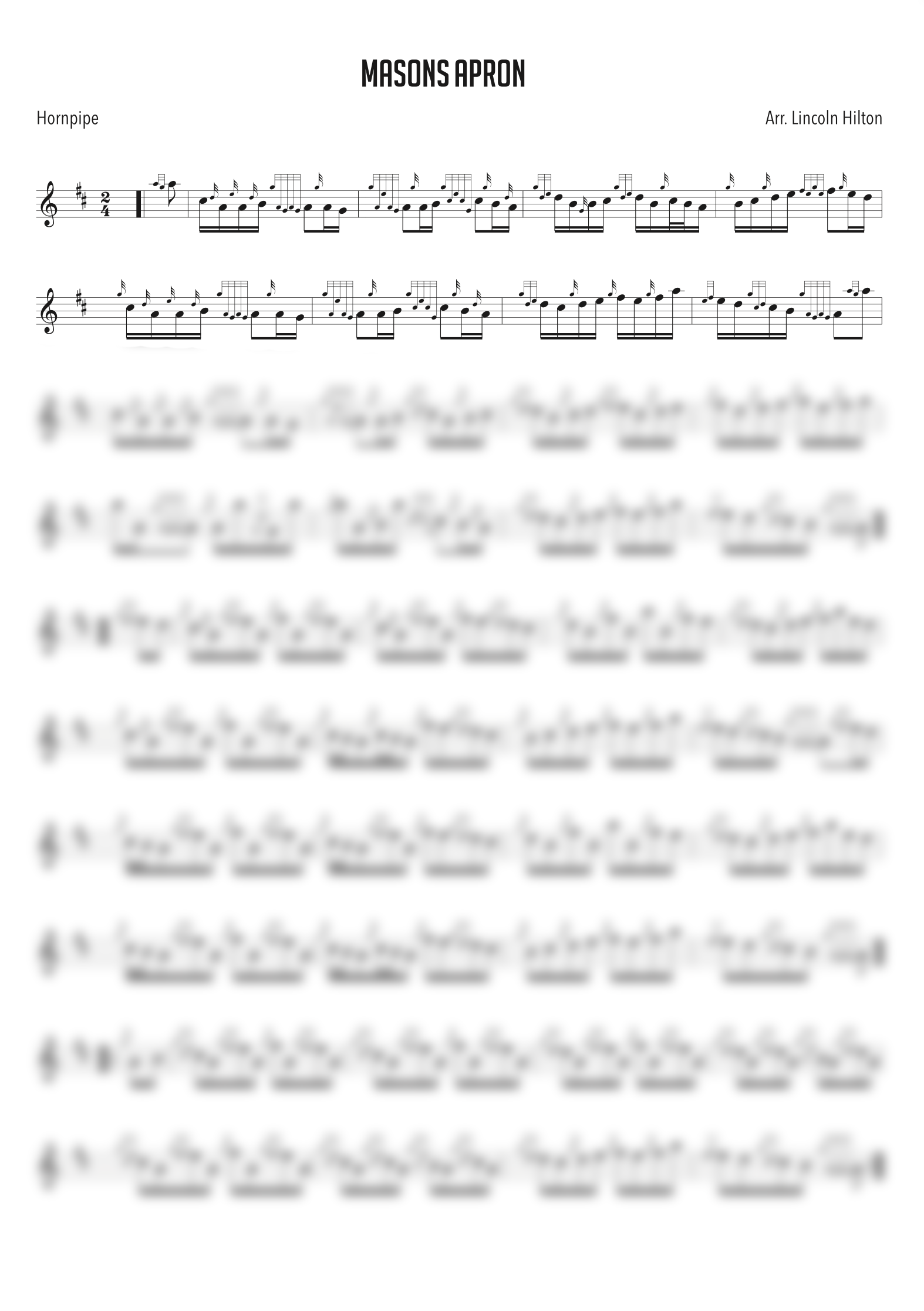 Mason's Apron (Sheet Music Download) | Bagpipe Music Composition by ...